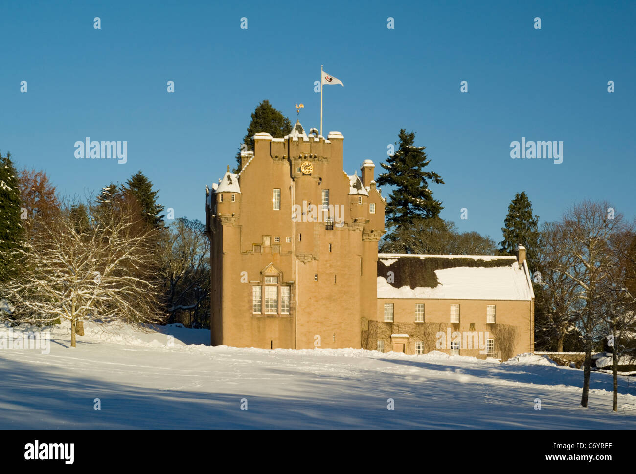 Crathes Castle in the snow, near Banchory Stock Photo - Alamy