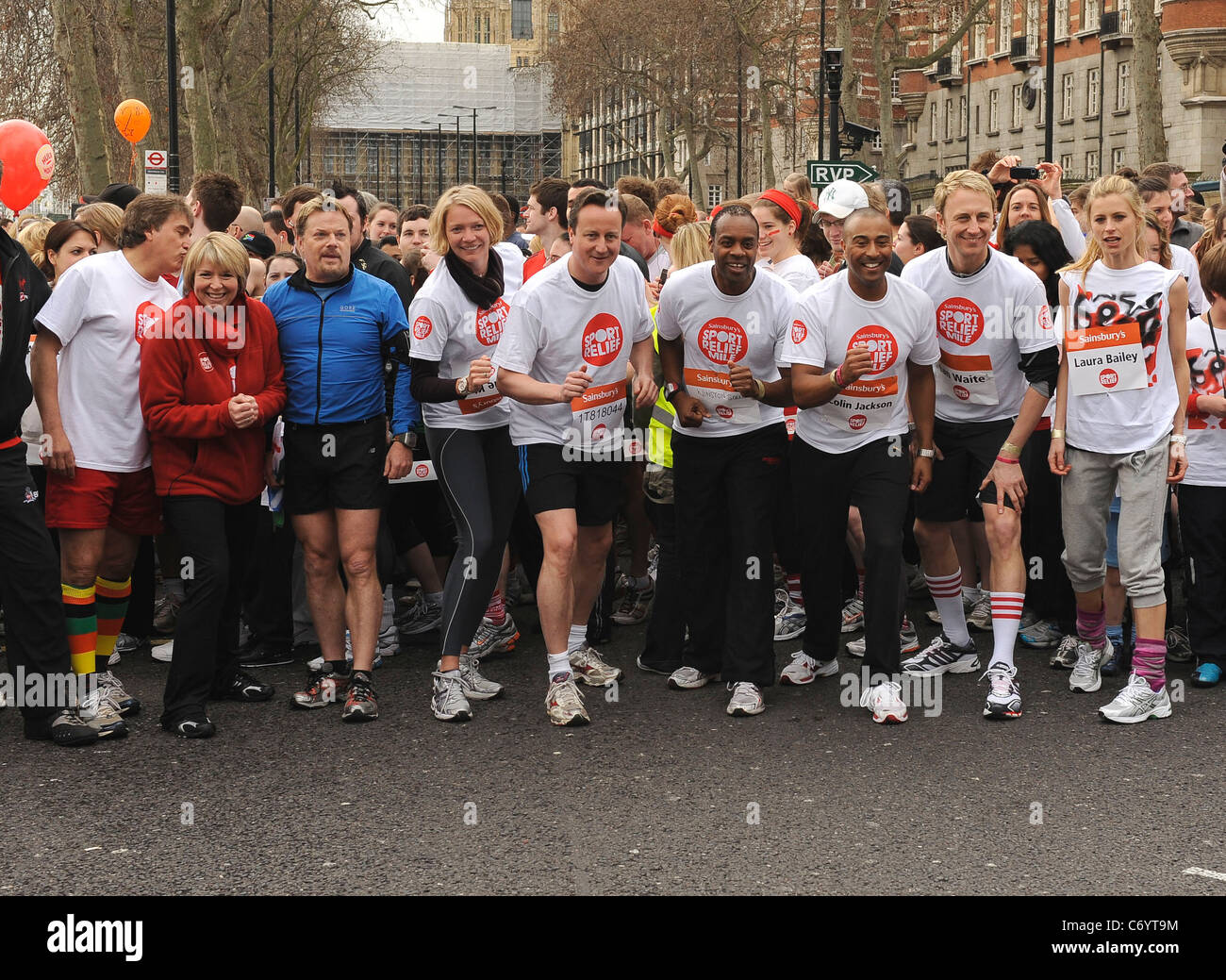 Ian waite and laura bailey sainsburys sport relief hi-res stock ...