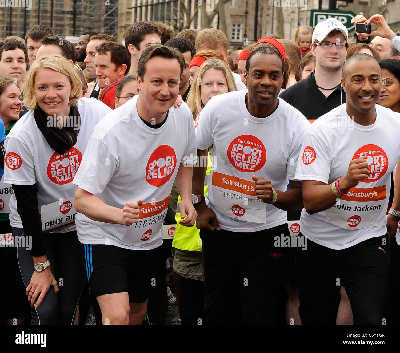 Jodie Kidd, David Cameron, Winston Squire and Colin Jackson Sainsbury's ...