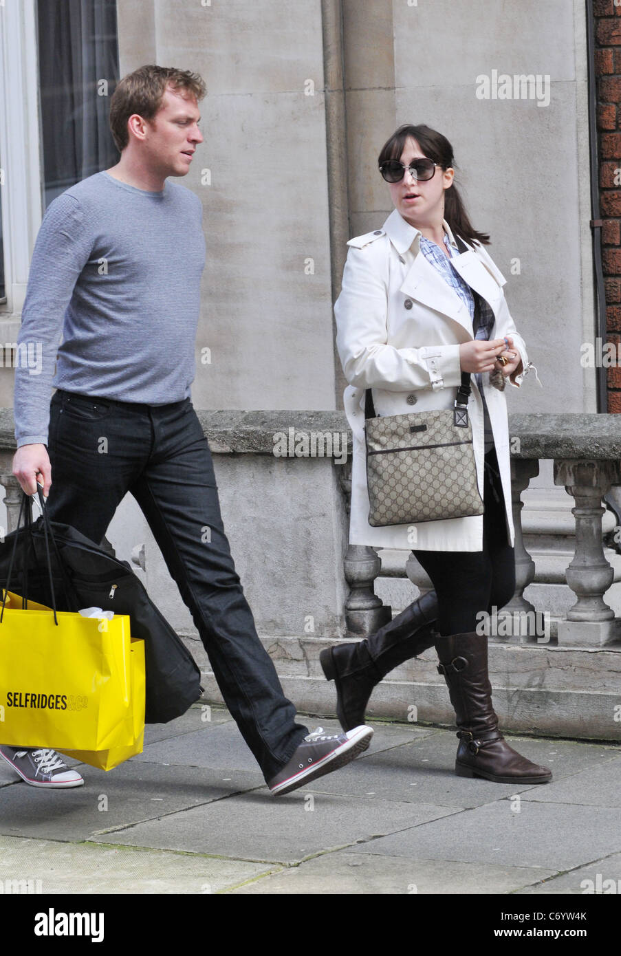 Natalie Cassidy leaving her home with her boyfriend Adam Cottrell ...