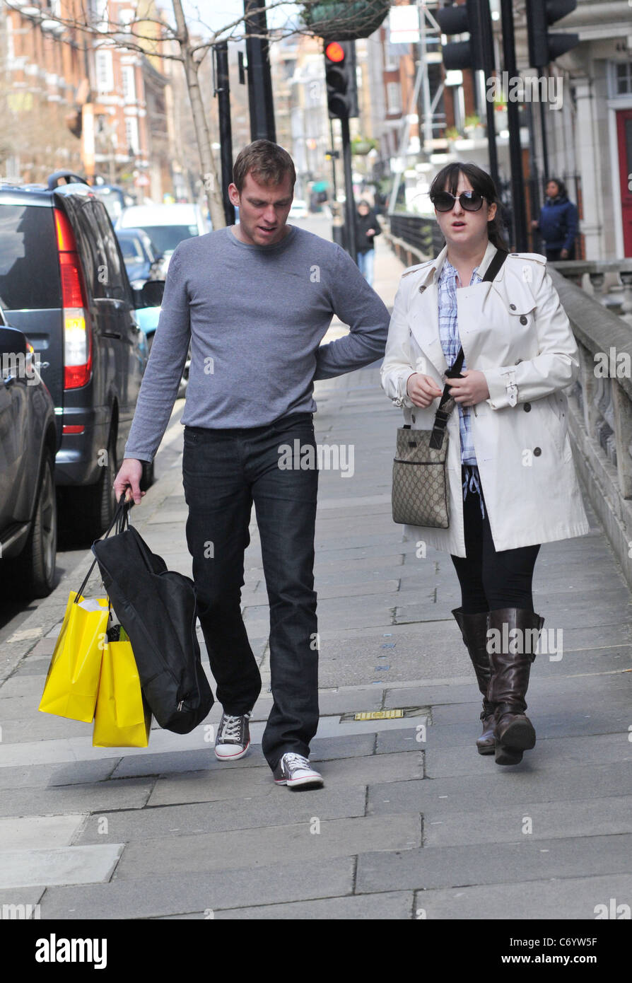Natalie Cassidy leaving her home with her boyfriend Adam Cottrell ...