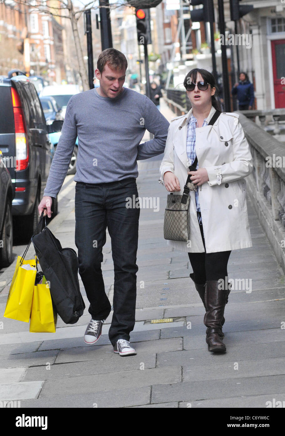 Natalie Cassidy leaving her home with her boyfriend Adam Cottrell ...