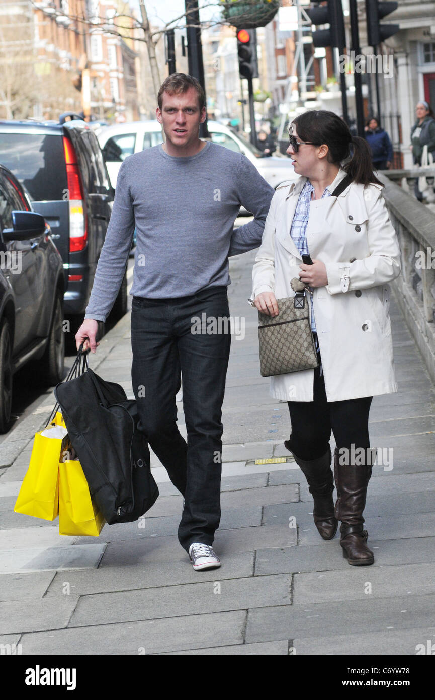 Natalie Cassidy leaving her home with her boyfriend Adam Cottrell ...