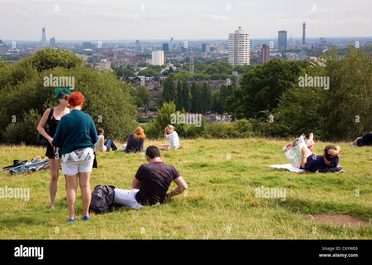 Hampstead Heath Hill View Stock Photo - Alamy
