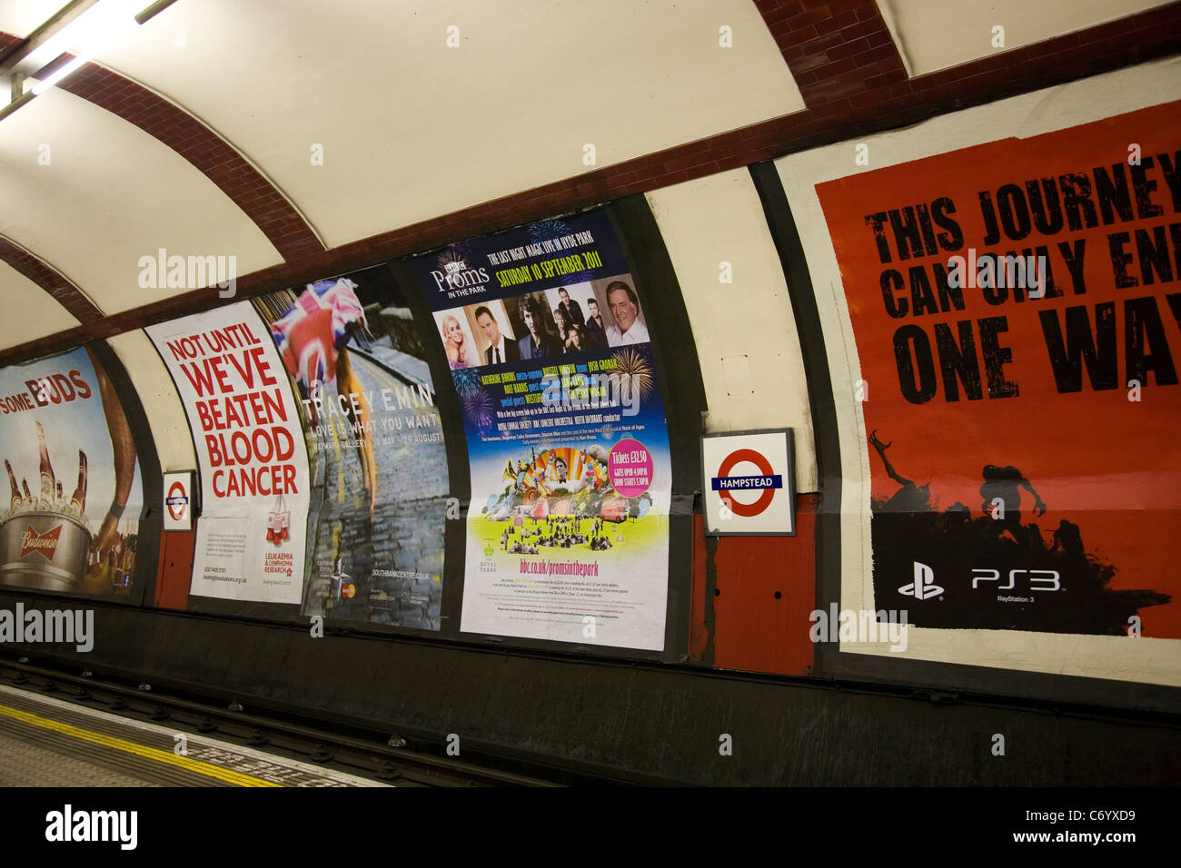 Underground Advertising Posters Stock Photo - Alamy