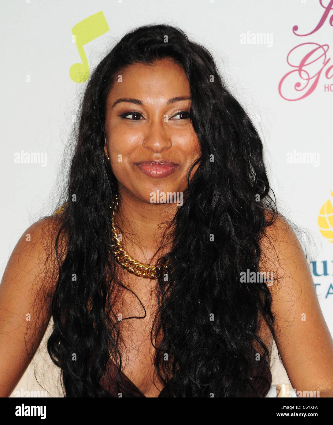 Singer Melanie Fiona visits the press tent during 'The 5th Annual Jazz ...