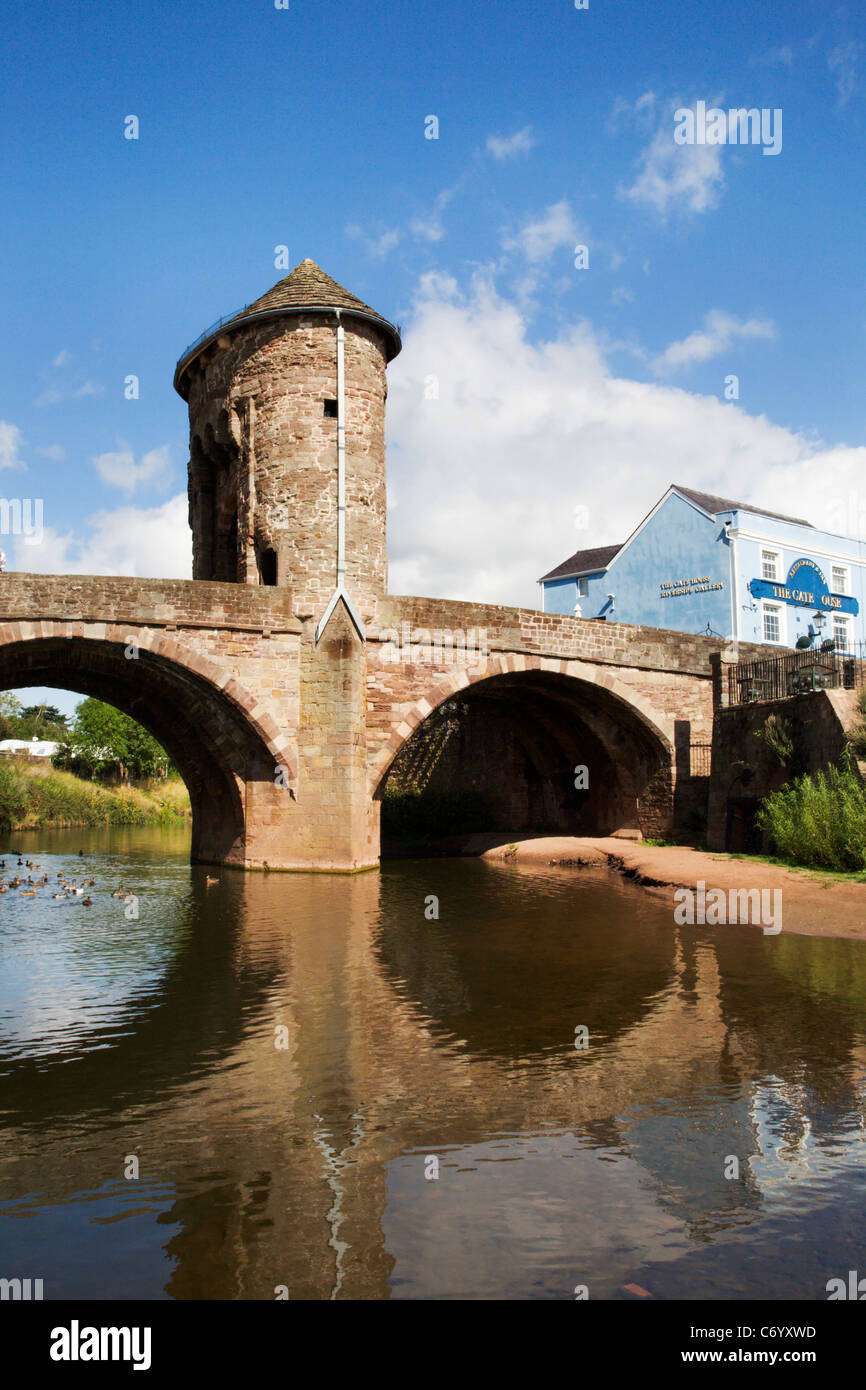 Monnow Bridge Monmouth Monmouthshire Wales Stock Photo - Alamy
