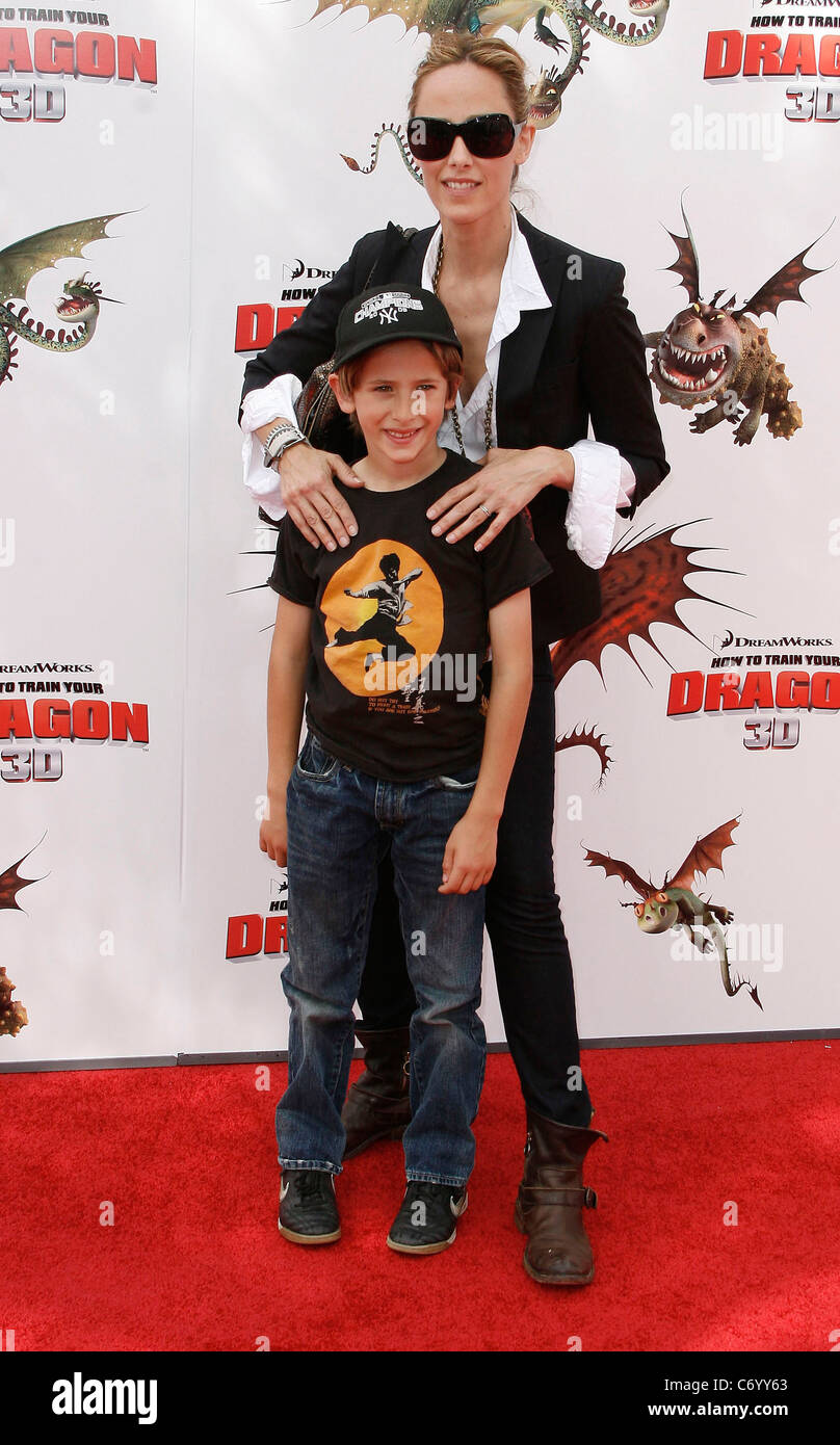 Kim Raver and son Los Angeles Premiere of 'How To Train Your Dragon ...