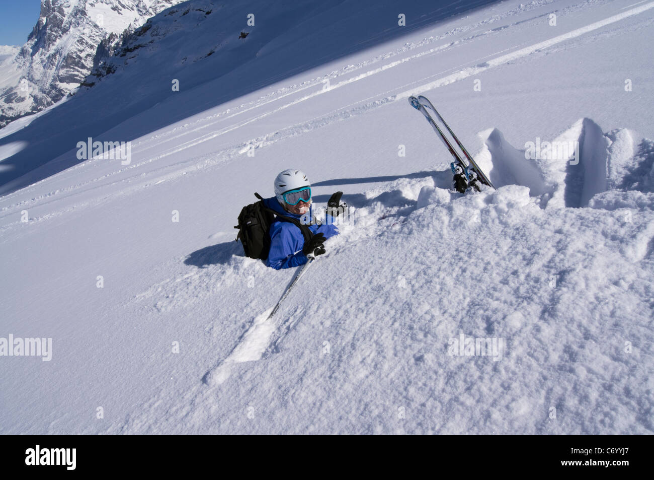 Woman skiing powder hi-res stock photography and images - Alamy