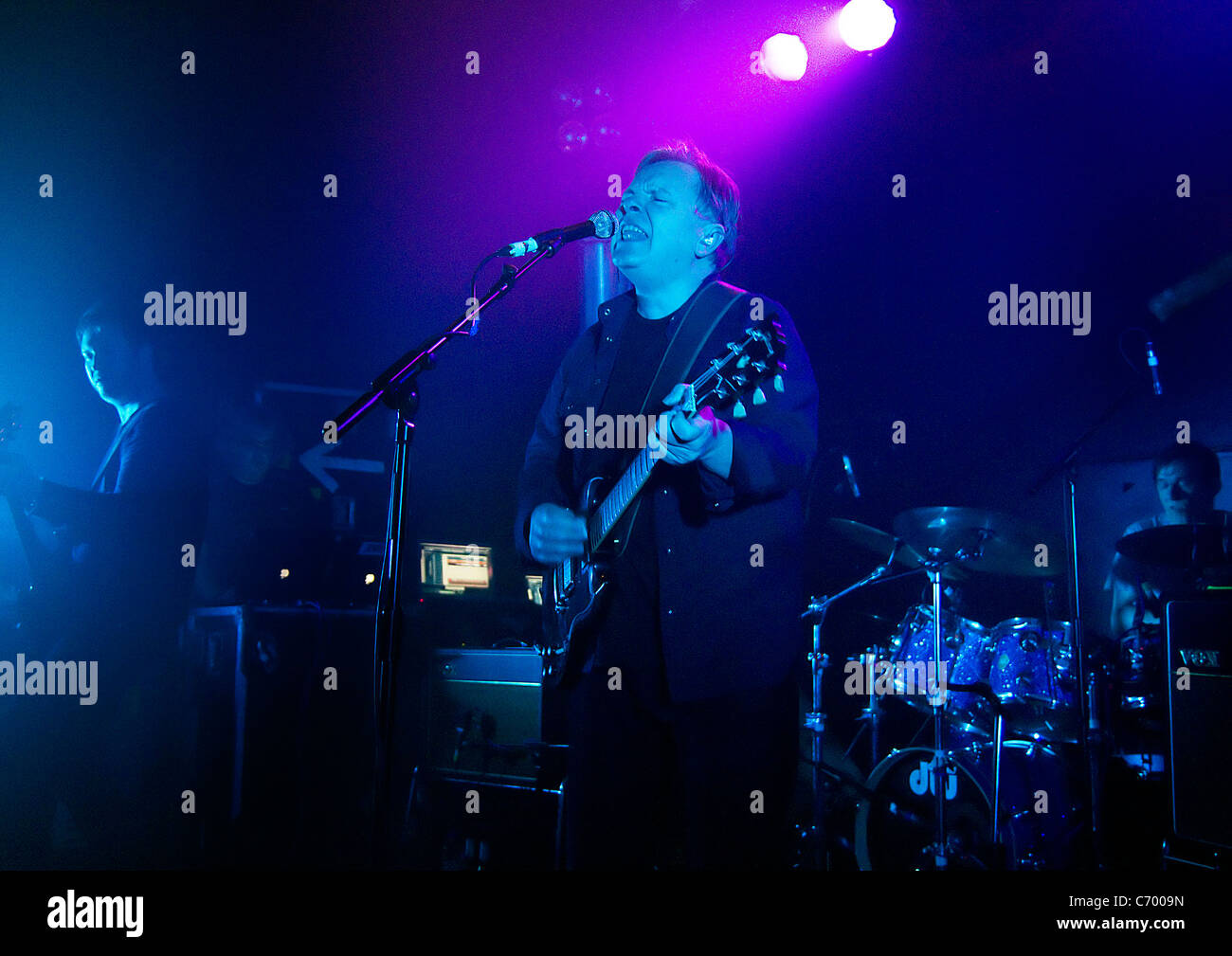 Bernard Sumner and Jake Evans of Bad Lieutenant performing at Liverpool ...