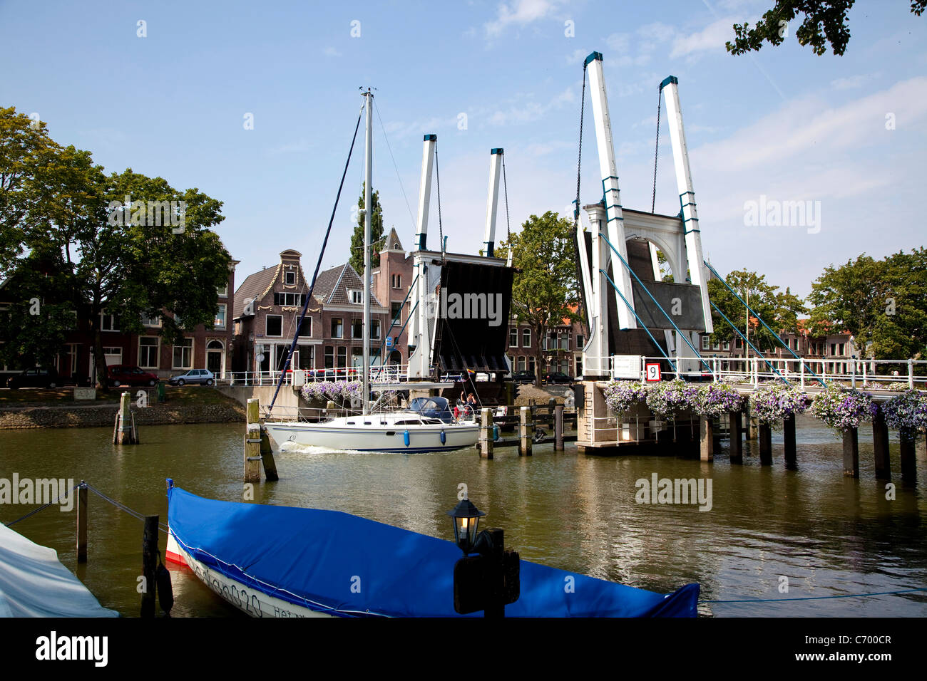 Boats and water canals in the town of Weesp, Holland Stock Photo - Alamy