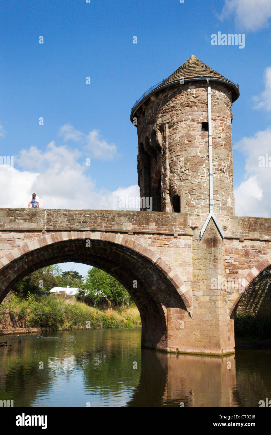 Monnow Bridge Monmouth Monmouthshire Wales Stock Photo - Alamy