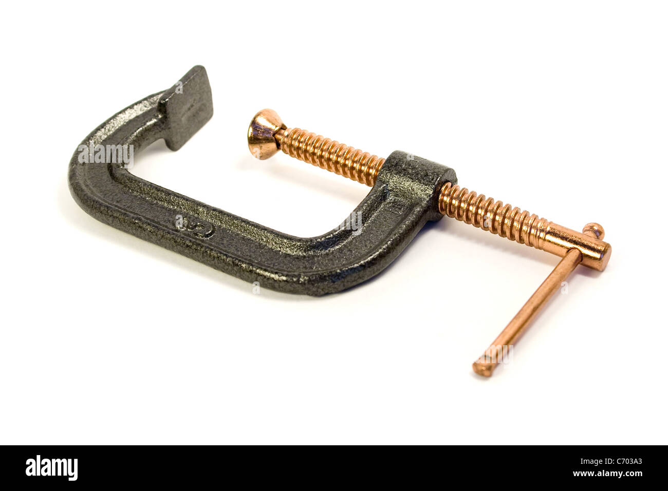 A common c-clamp isolated over a white background Stock Photo - Alamy