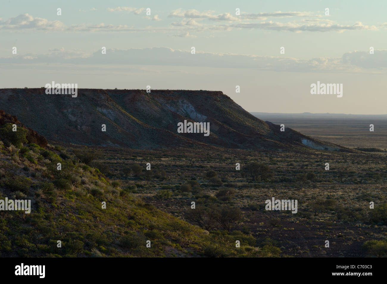 Distant Mesa Hilltop scene at the Breakaways near Coober Pedy, South ...