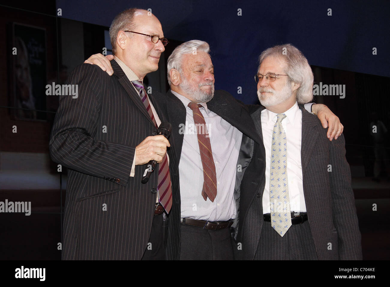 James Lapine, Stephen Sondheim, and John Weidman. Curtain call for ...