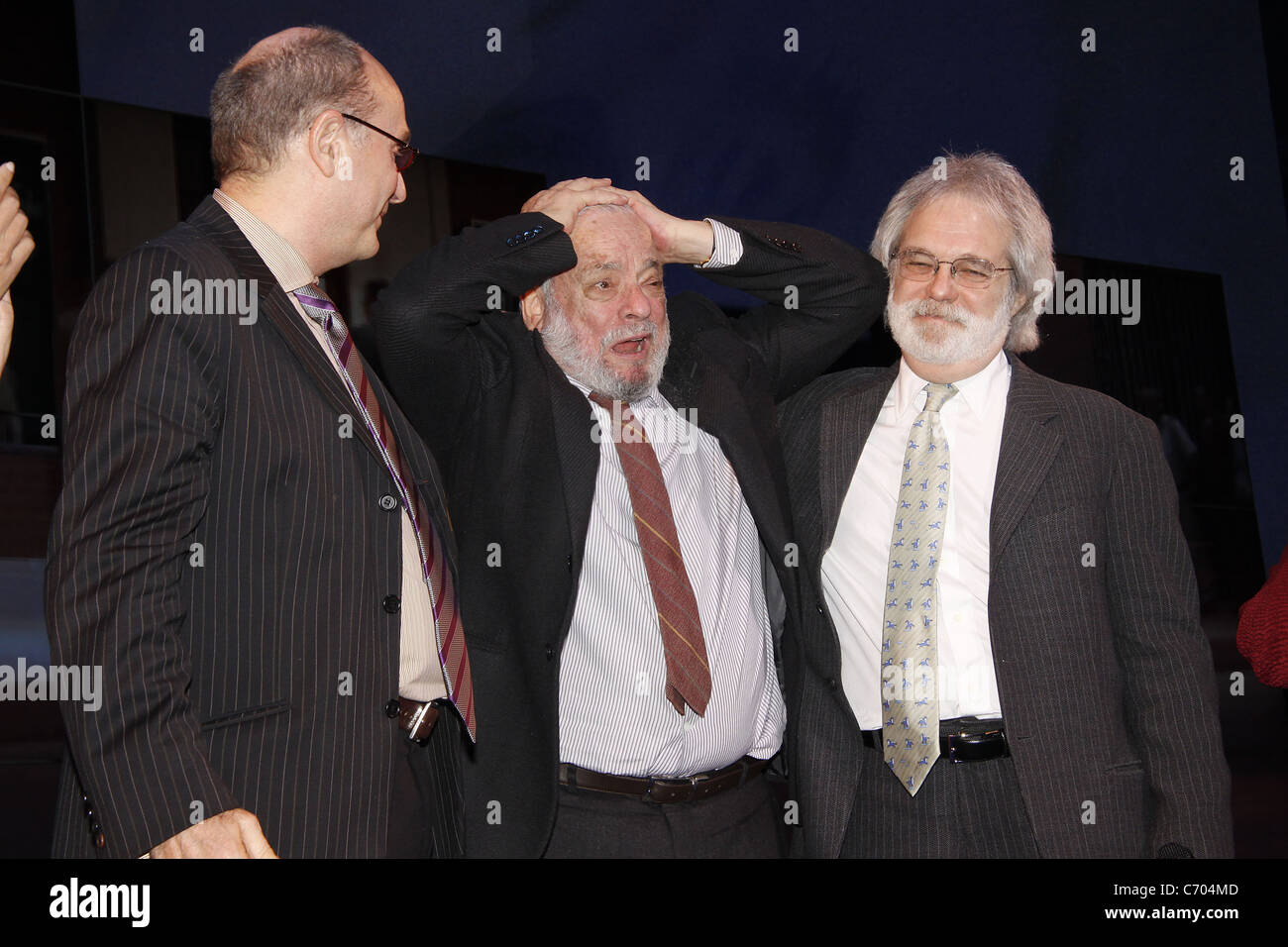James Lapine, Stephen Sondheim, and John Weidman. Curtain call for ...