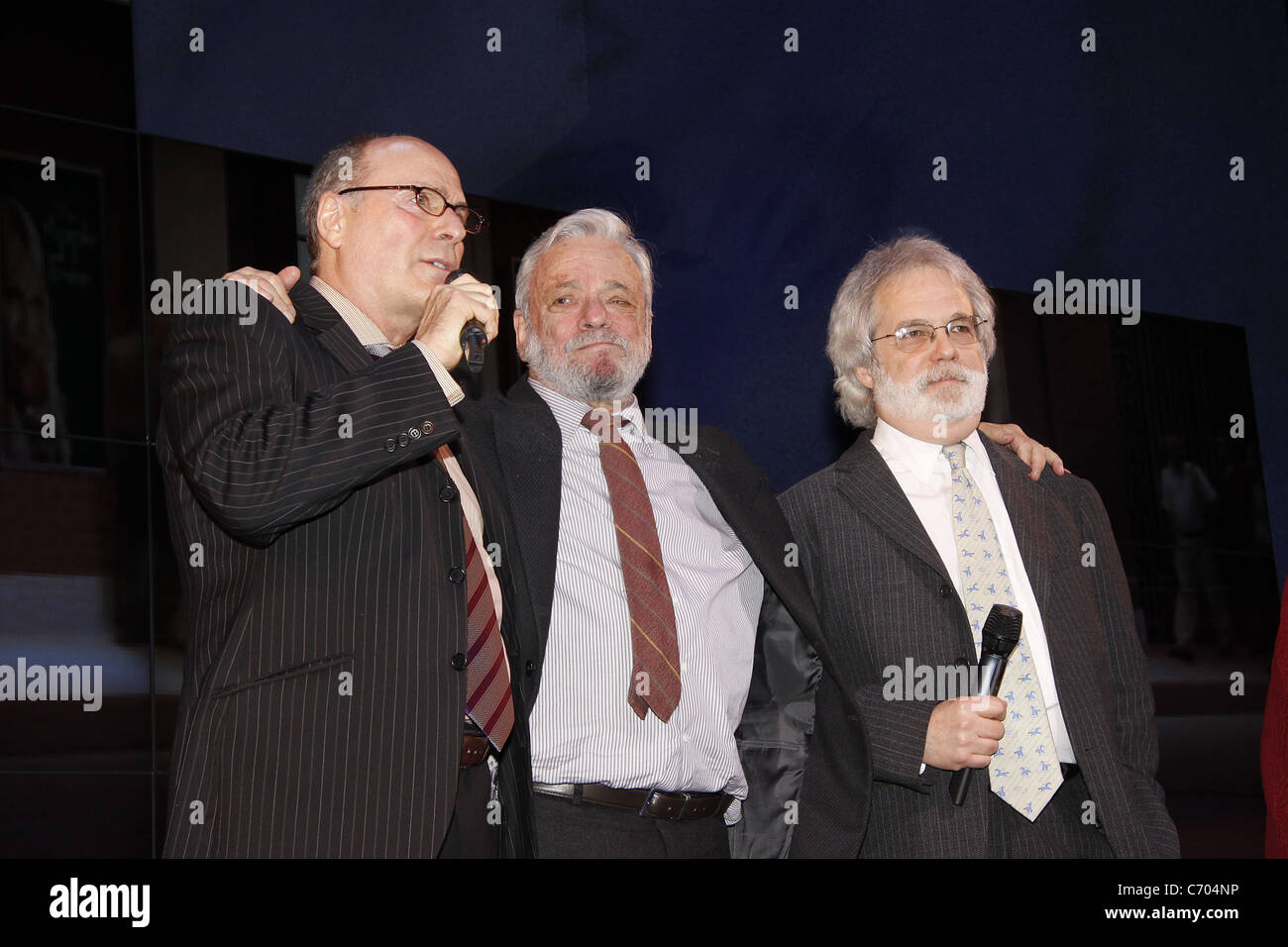 James Lapine, Stephen Sondheim, and John Weidman. Curtain call for ...