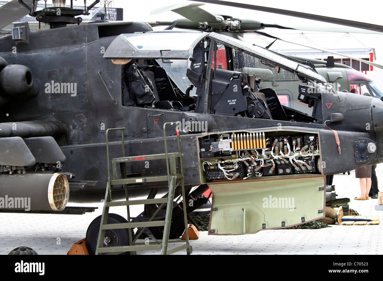 AH-64 Apache Longbow at the Farnborough International Airshow Stock ...