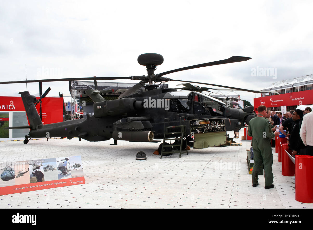 AH-64 Apache Longbow at the Farnborough International Airshow Stock ...