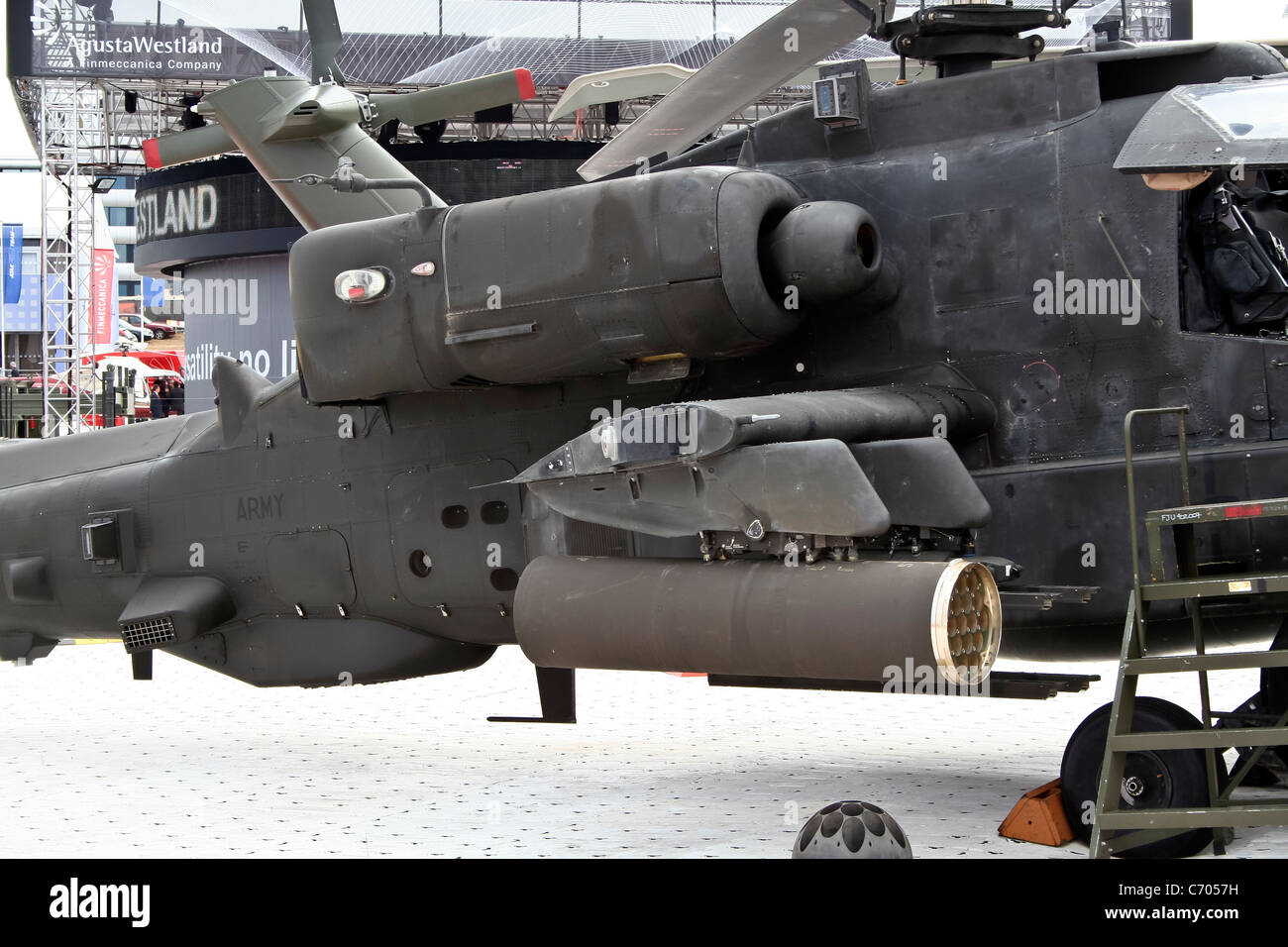AH-64 Apache Longbow at the Farnborough International Airshow Stock ...