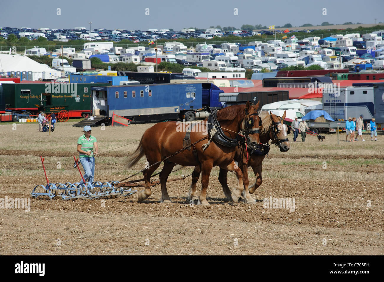 Horse ploughing match at the Great Dorset Steam Fair an annual event in ...