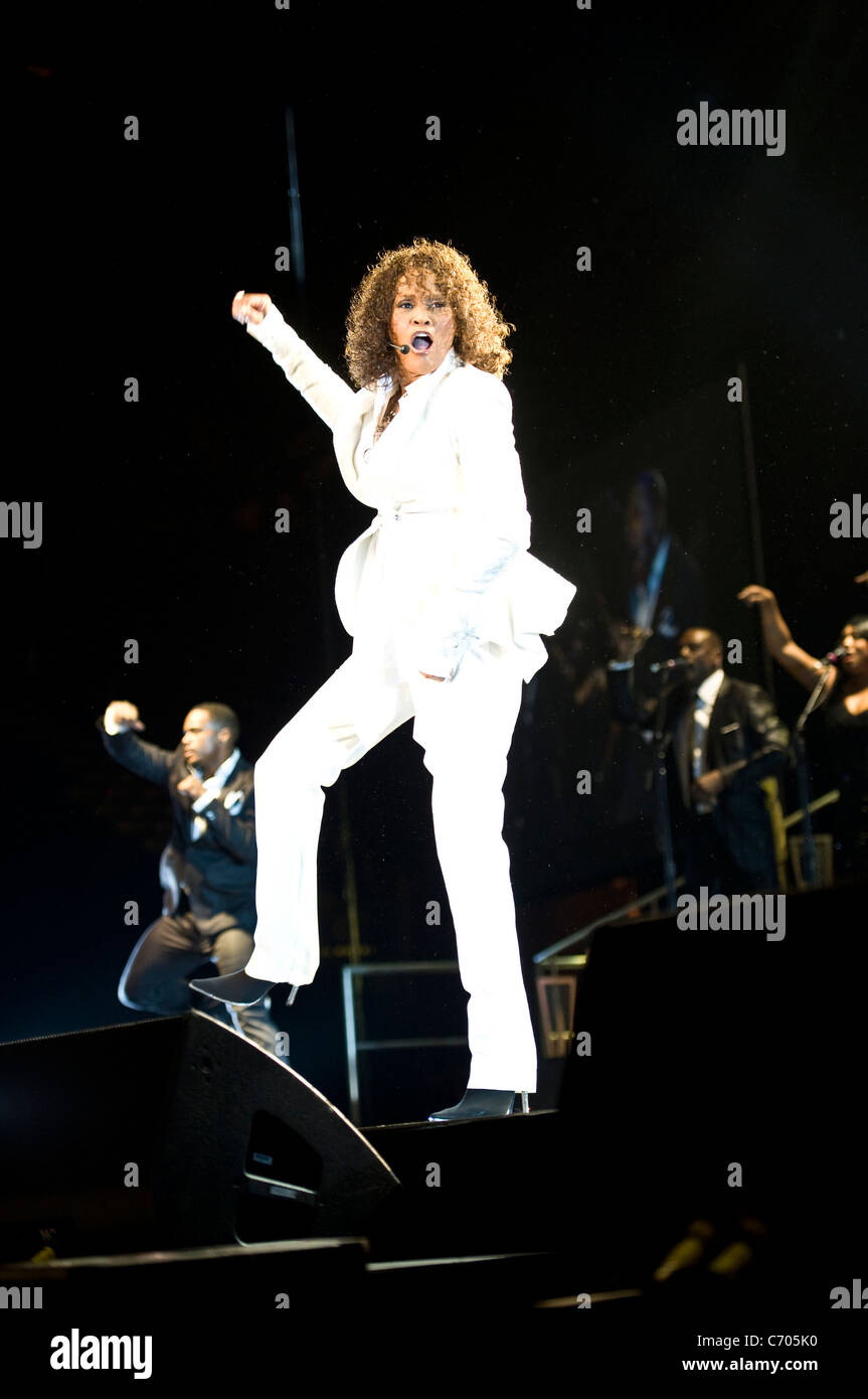 Whitney Houston performing live on her UK leg of her 'Nothing But Love ...