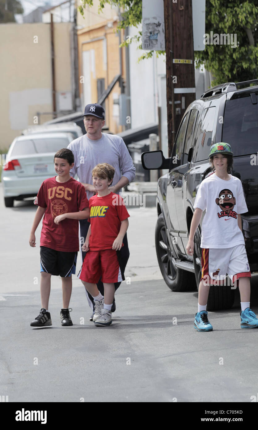 Michael Rapaport and his children arriving at Fred Segal in West ...