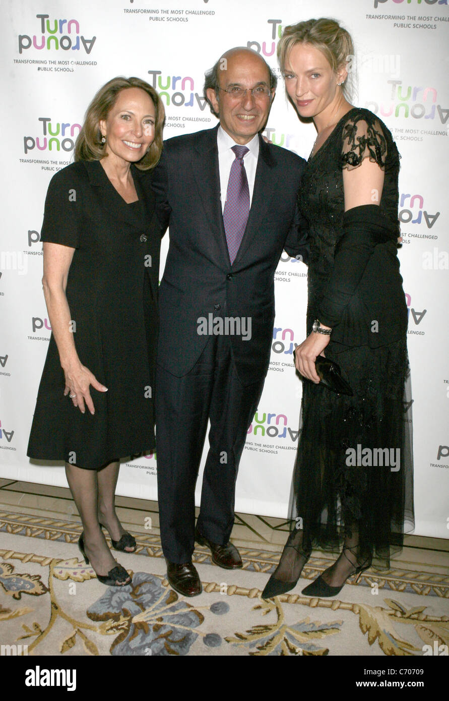 Pamela Cantor, Joel Klein, Uma Thurman, at the 2010 Turnaround For ...