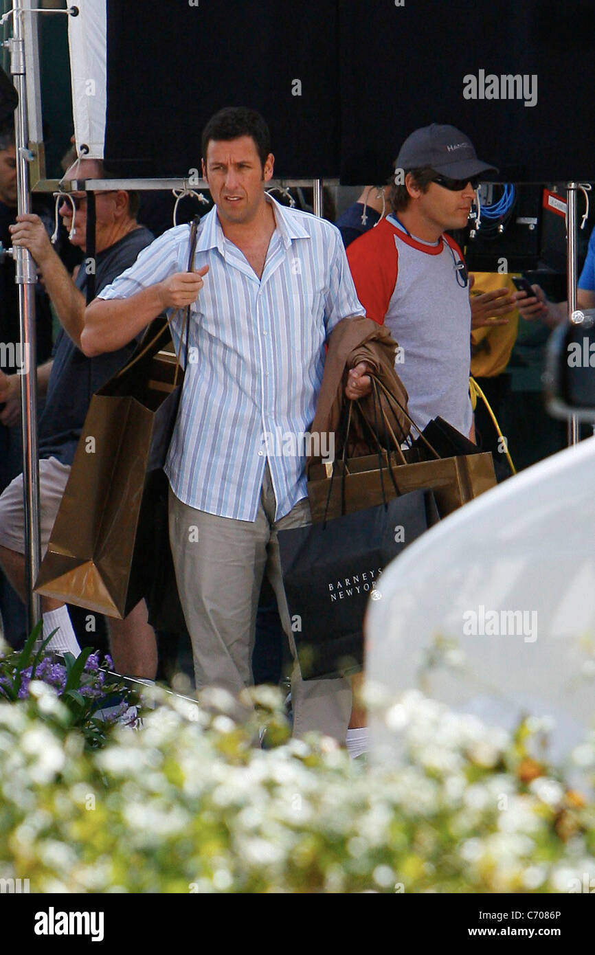 Adam Sandler filming his new movie 'Just Go With It' on Rodeo Drive ...