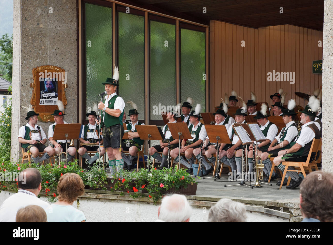Ruhpolding, Bavaria, Germany, Europe. Audience watching outdoor concert ...