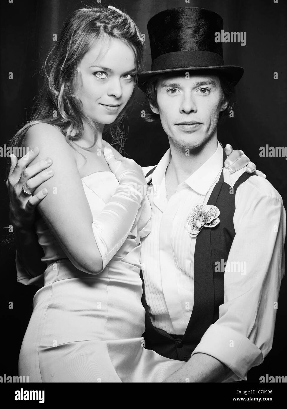 Husband hugging wife Black and White Stock Photos & Images - Alamy