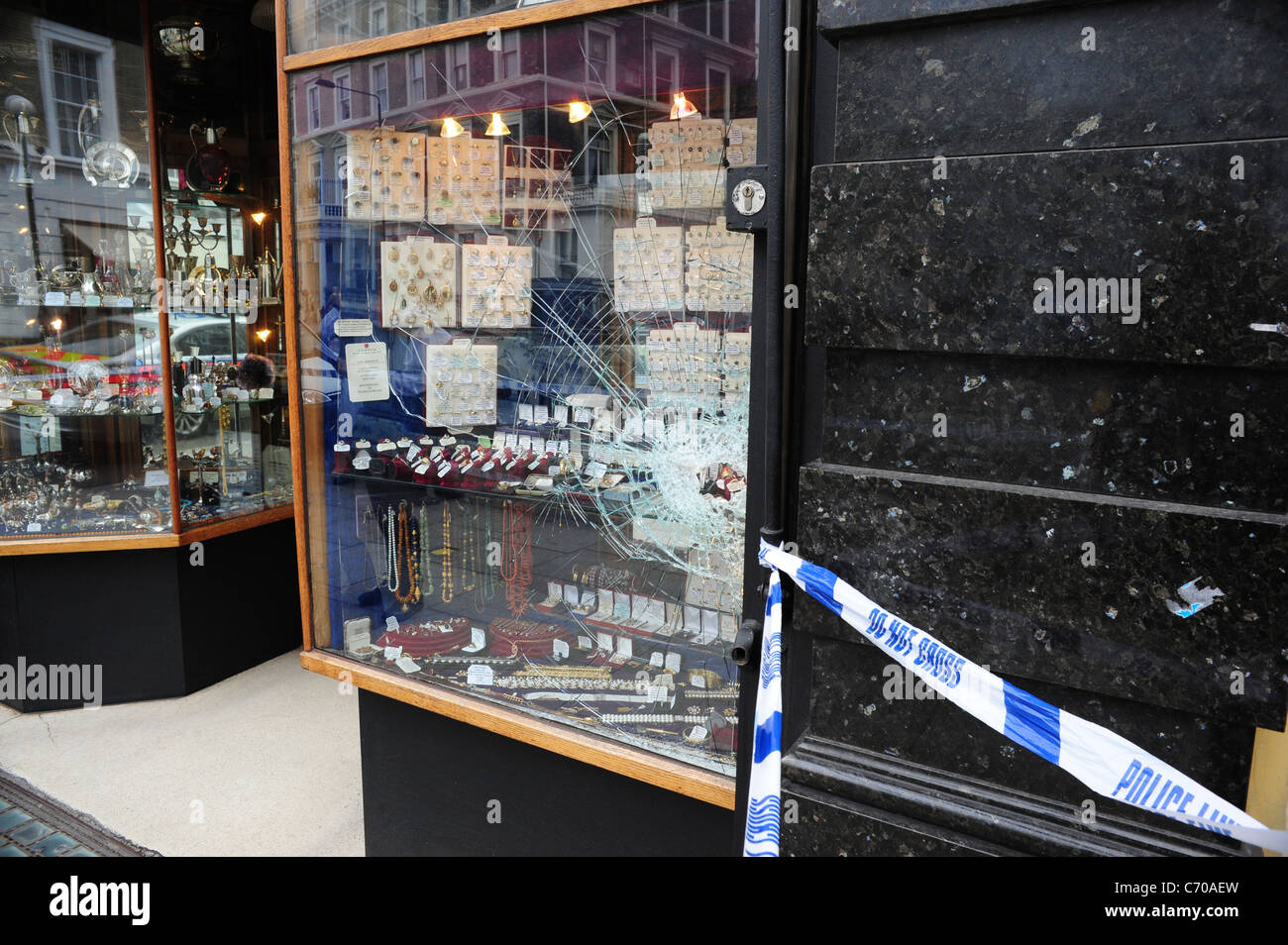 A jewellers was the scene of an attempted 'smash and grab' robbery ...