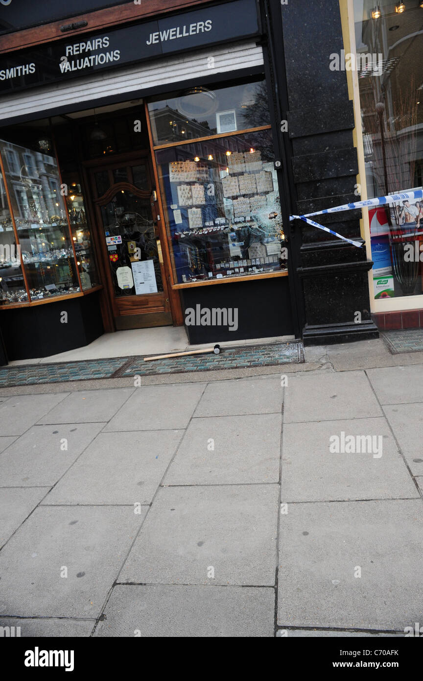 A jewellers was the scene of an attempted 'smash and grab' robbery ...