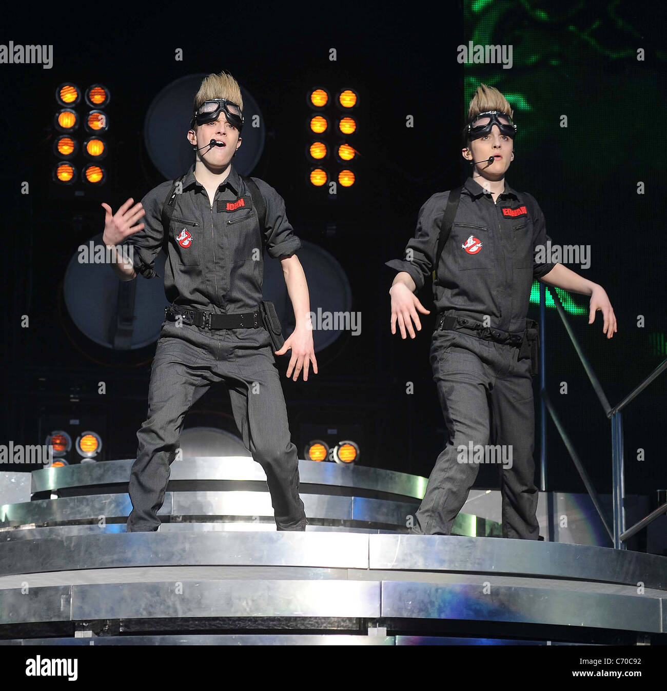 John Grimes and Edward Grimes, aka Jedward, performing in the 'X Factor ...