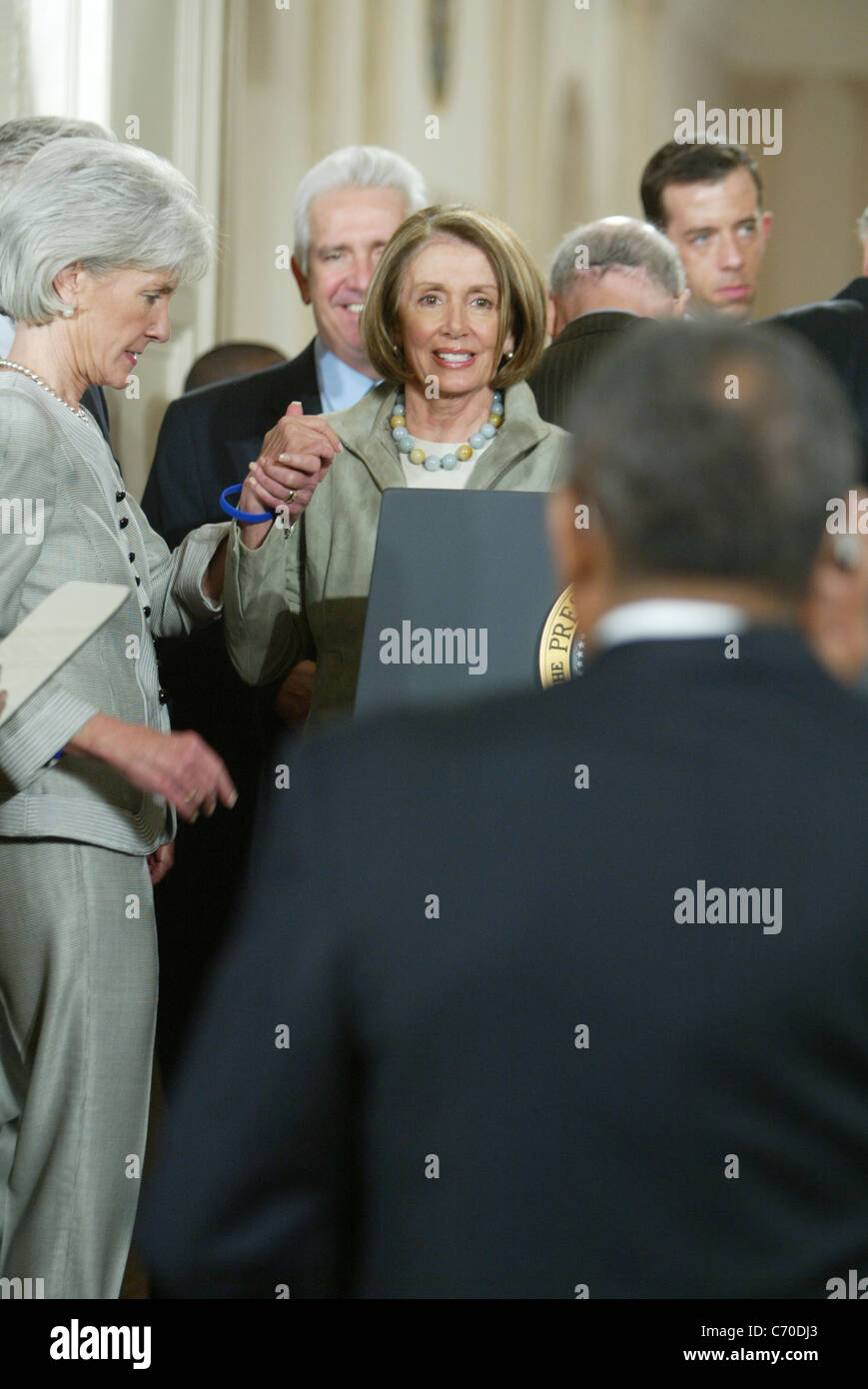 Secretary of Health and Human Services Katherine Sebelius, speaker of ...