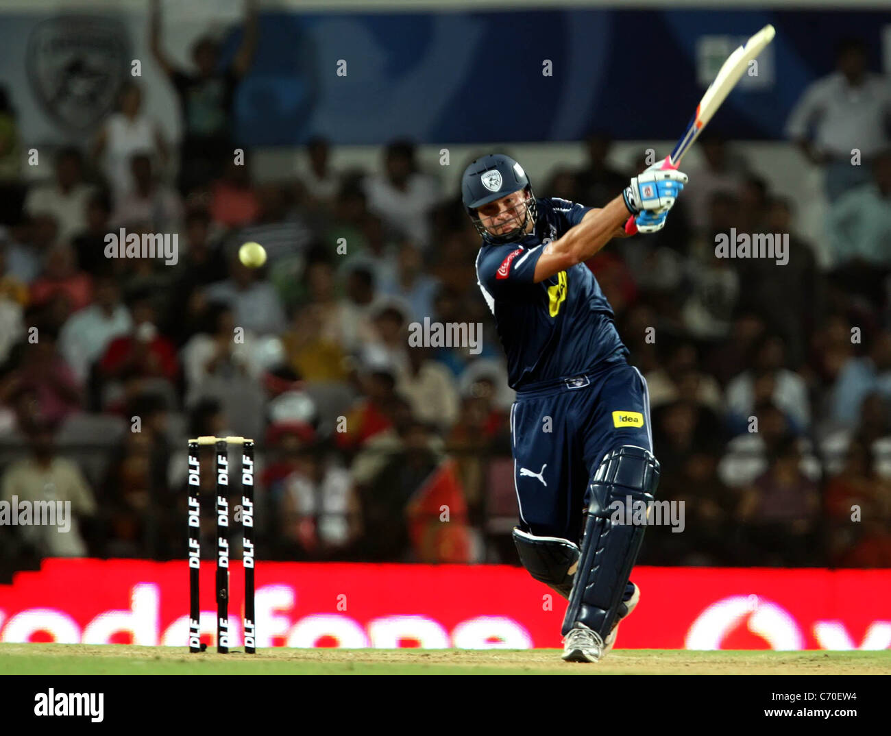 Deccan Chargers Batsman Ryan Harris in action During The Indian Premier ...