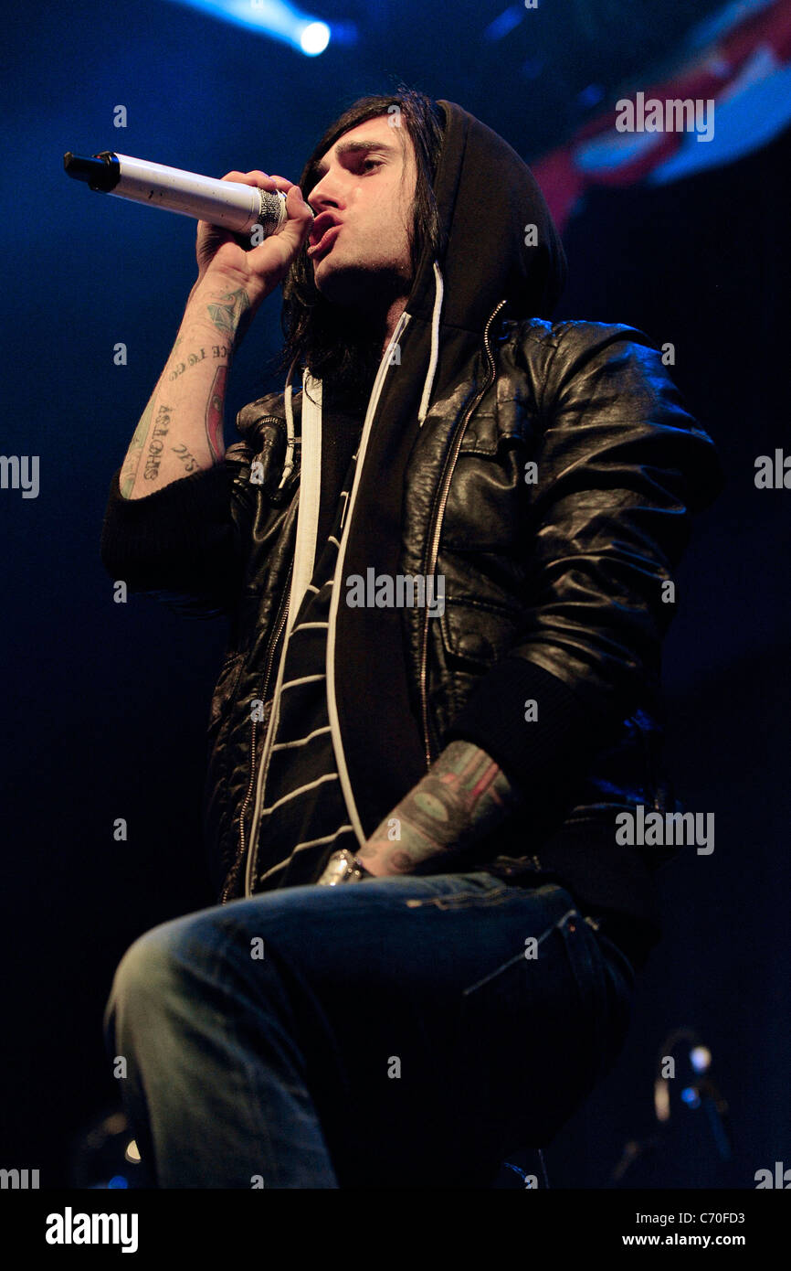 Pat Kordyback of the band 'Stereos' performing live on stage at The Air ...