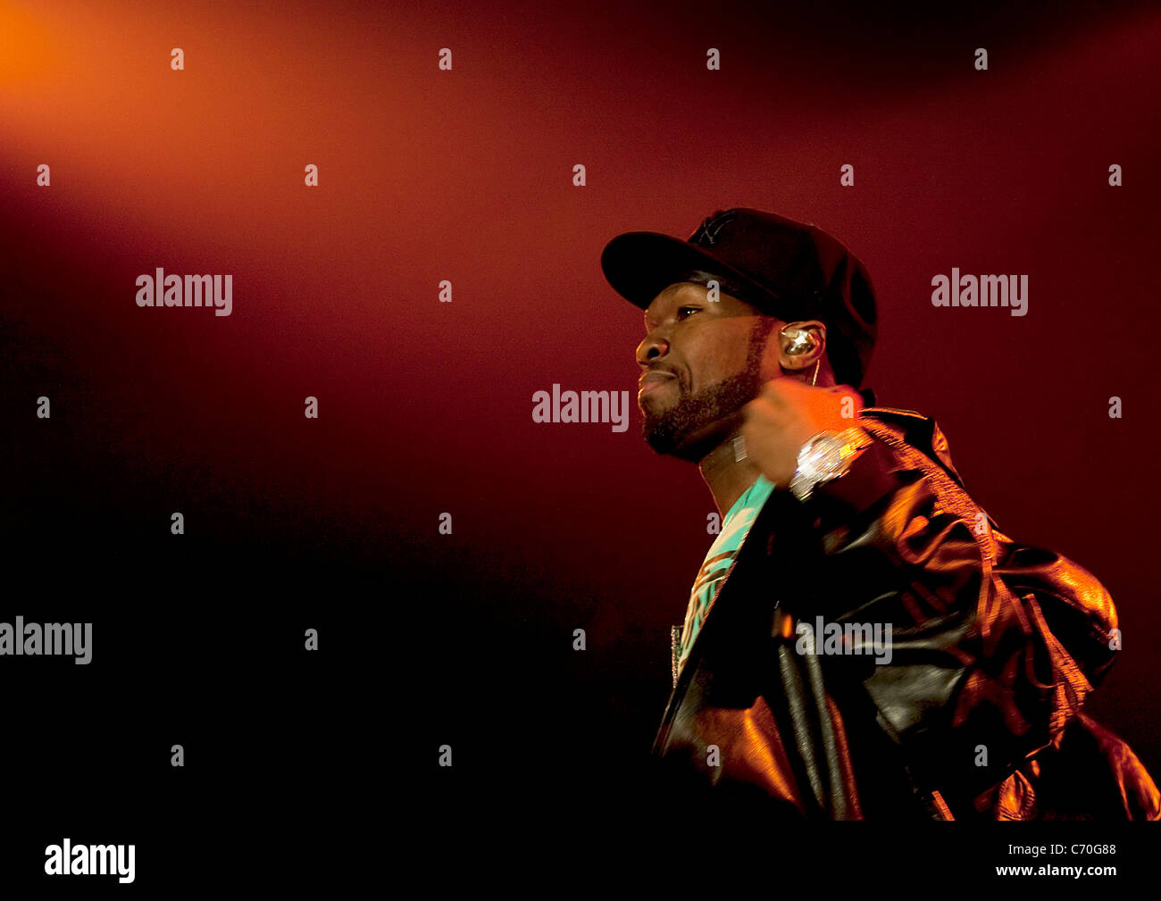 Rapper, 50 Cent aka Curtis Jackson performing live at the Manchester ...