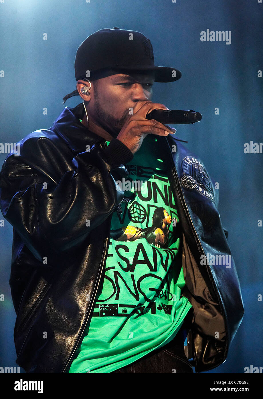 Rapper, 50 Cent aka Curtis Jackson performing live at the Manchester ...
