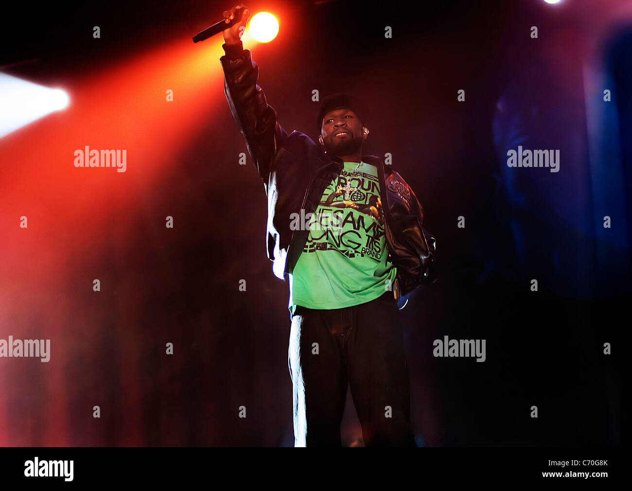 Rapper, 50 Cent aka Curtis Jackson performing live at the Manchester ...