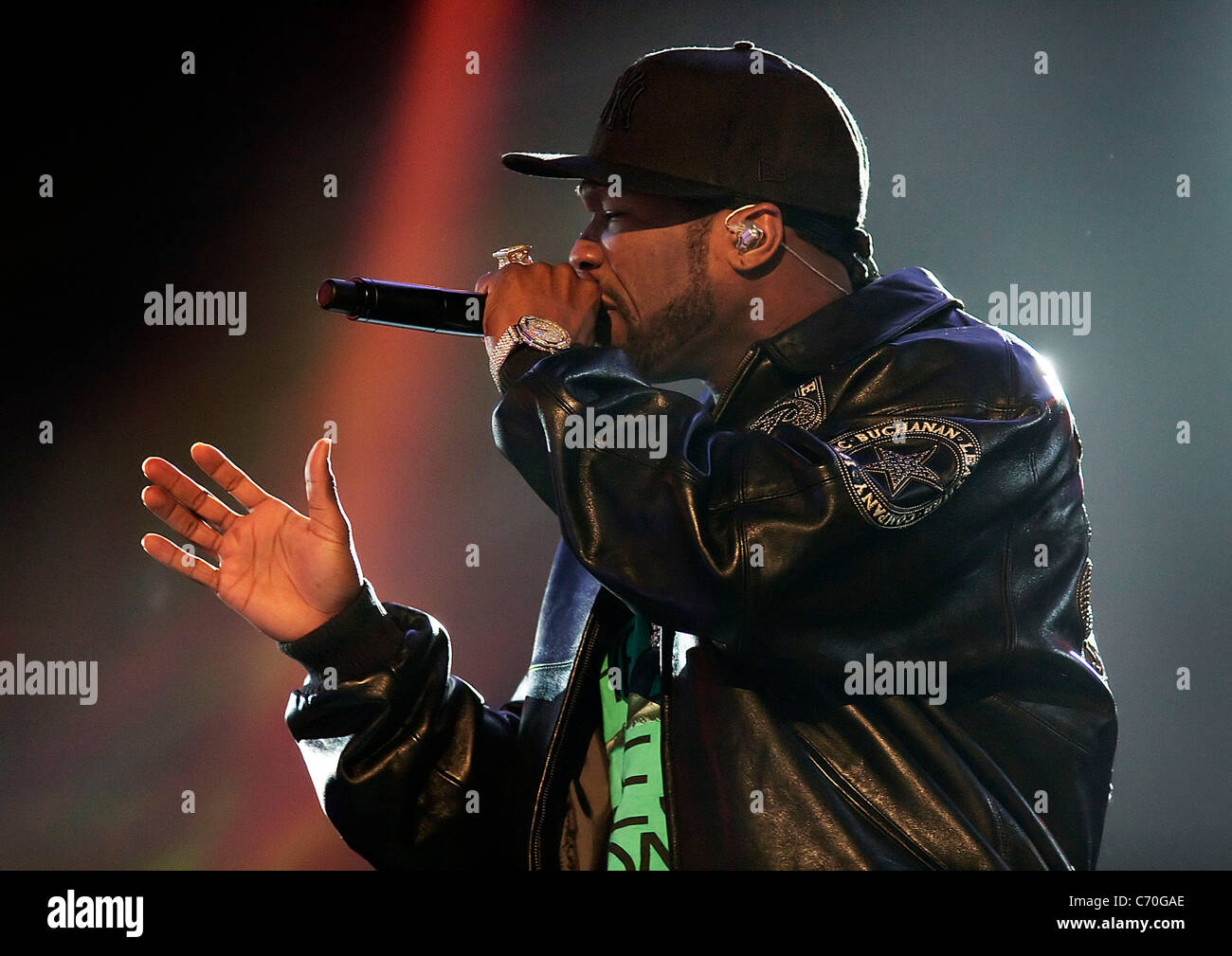 Rapper, 50 Cent aka Curtis Jackson performing live at the Manchester ...