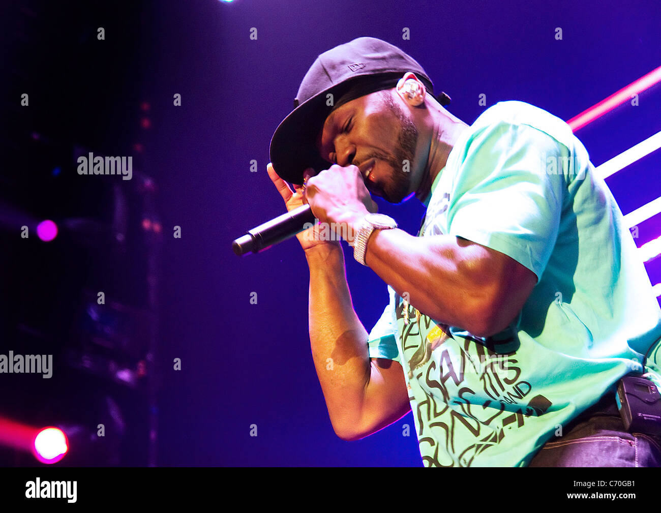 Rapper, 50 Cent aka Curtis Jackson performing live at the Manchester ...