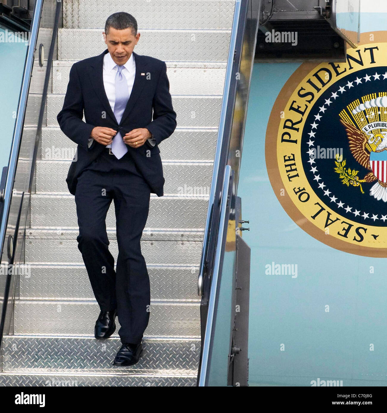 President Barack Obama arrives at Miami International Airport prior to ...