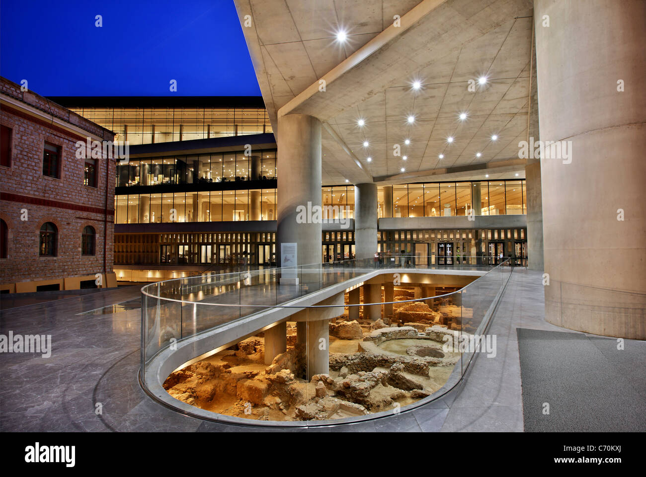 The New Acropolis Museum in the "blue" hour. Athens, Greece Stock Photo ...