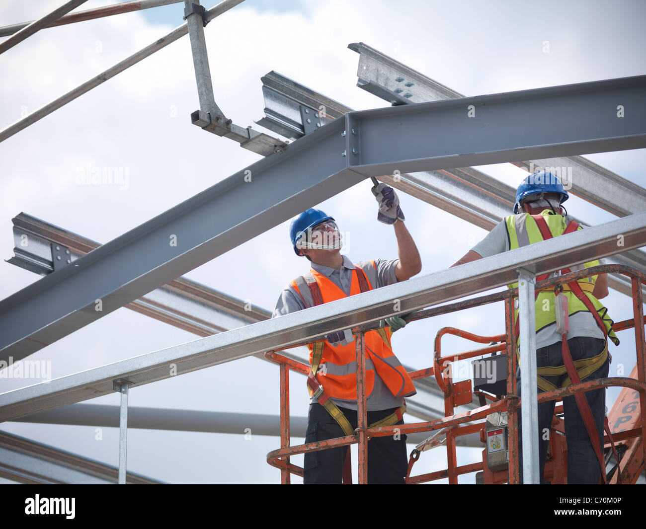 Arms up construction workers hi-res stock photography and images - Alamy