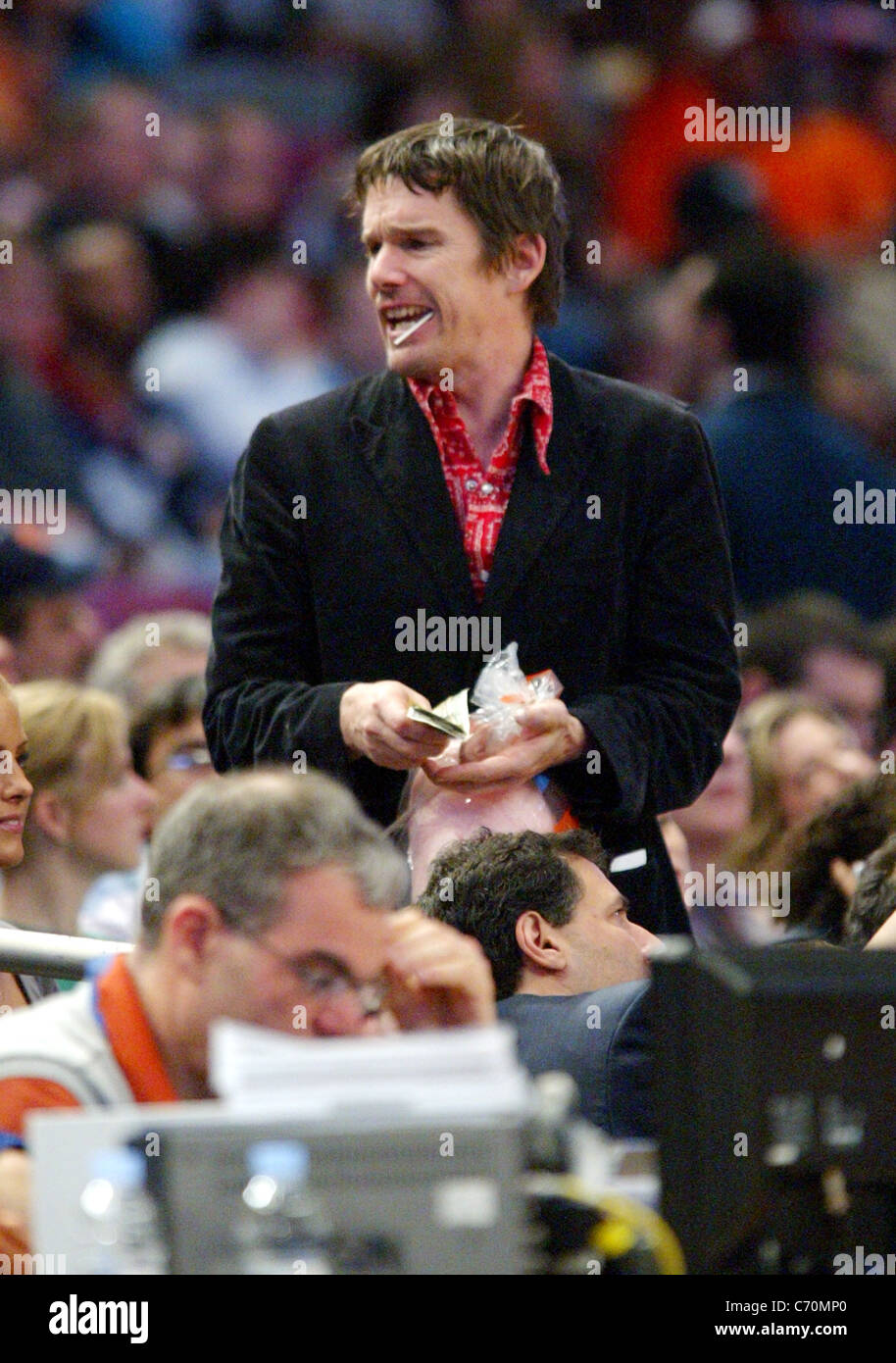 Eathan Hawk Celebrities at New York Knicks v Boston Celtics at Madison ...