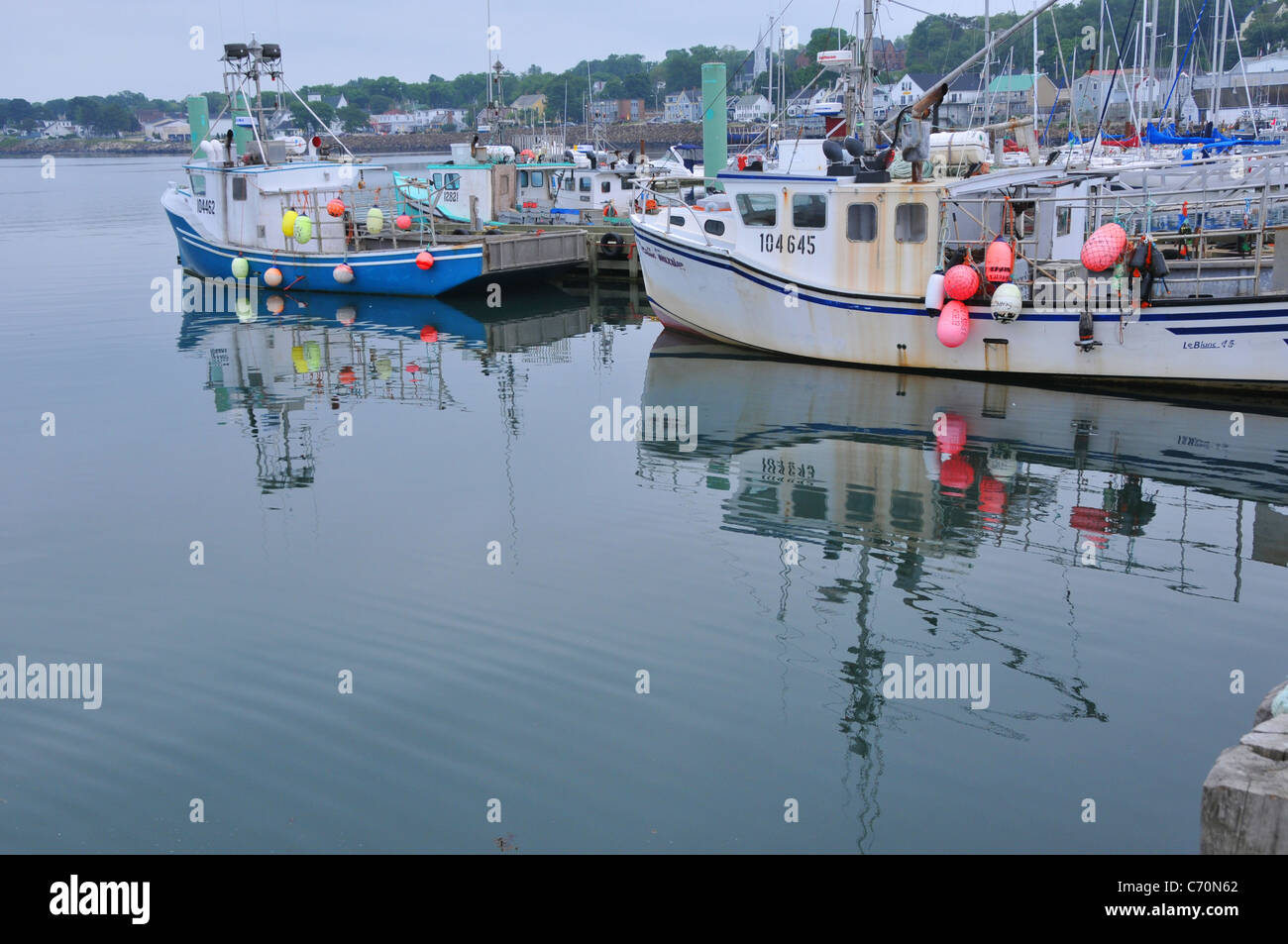 Scallop fishing boats docked at Digby, Nova Scotia, Canada Stock Photo ...