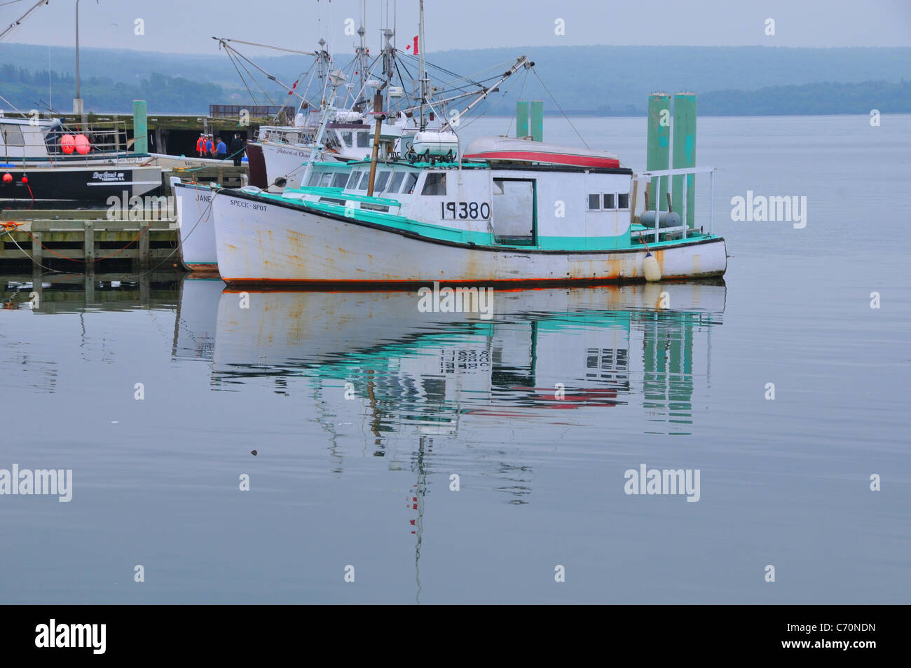 Scallop fishing boats docked at Digby, Nova Scotia, Canada Stock Photo ...