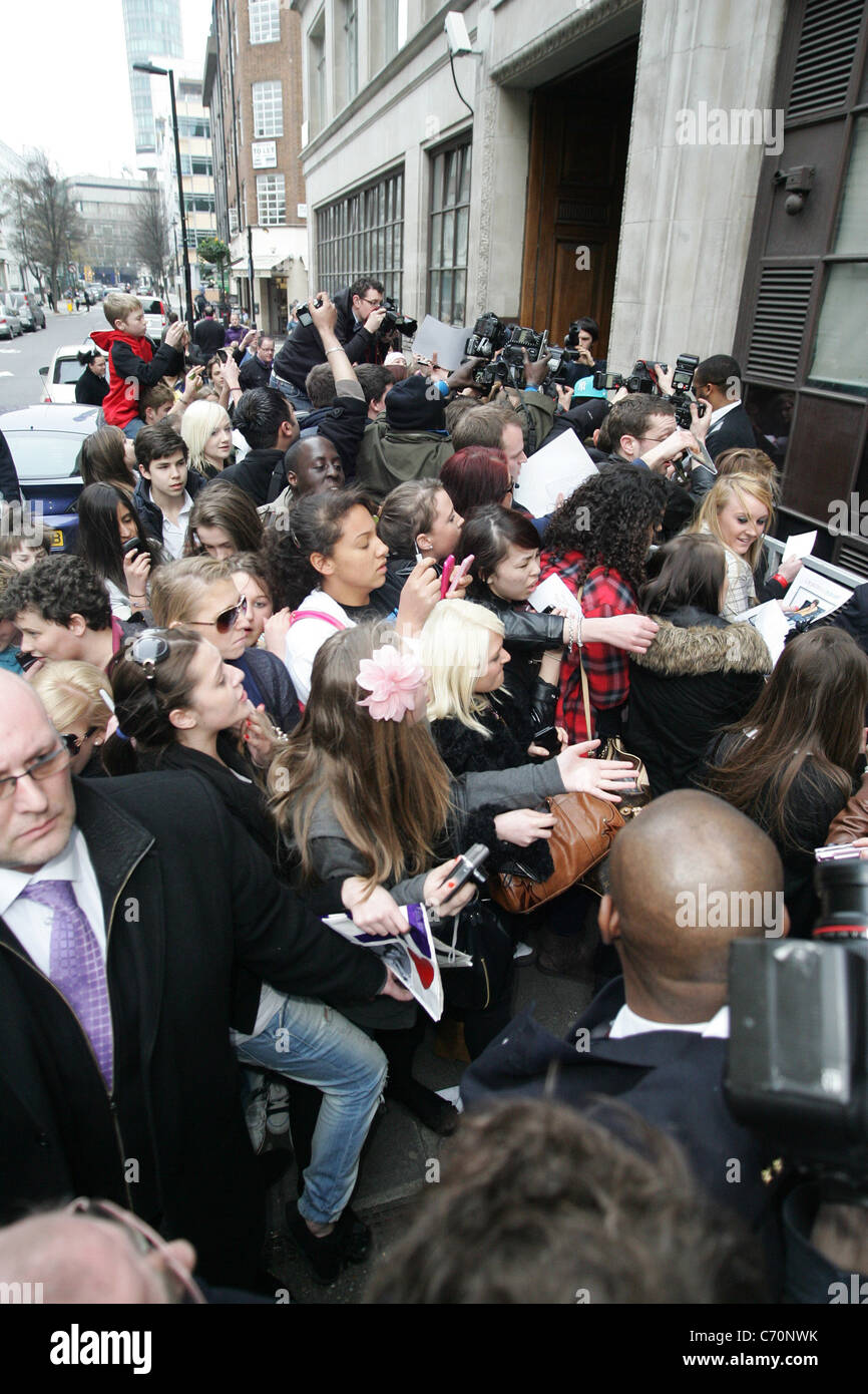 Justin bieber outside the radio one studios london hi-res stock ...