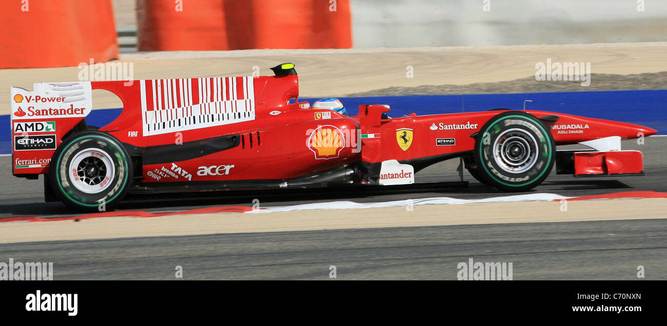 Ferrari Driver Fernando Alonso, Formula 1 Season 2010 at the Bahrain ...